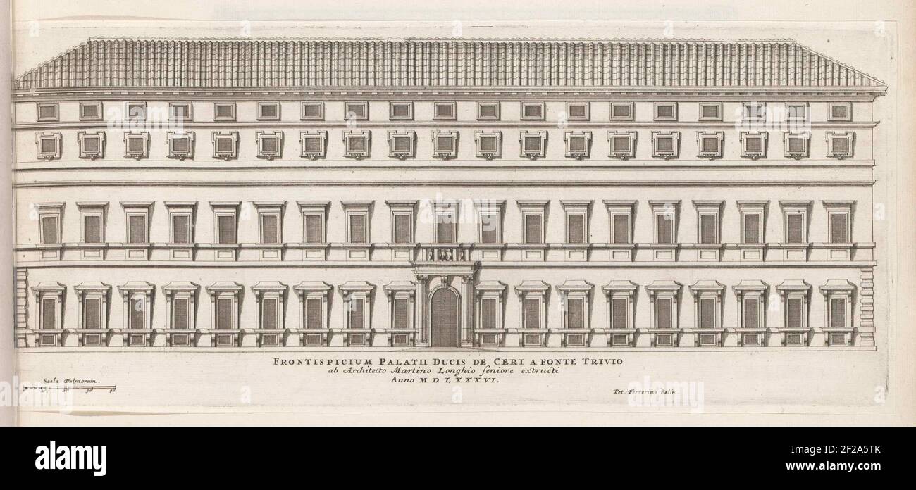 Façade Van Palazzo Poli Te Rome; Frontispicium Palatii Ducis de Ceri at ...