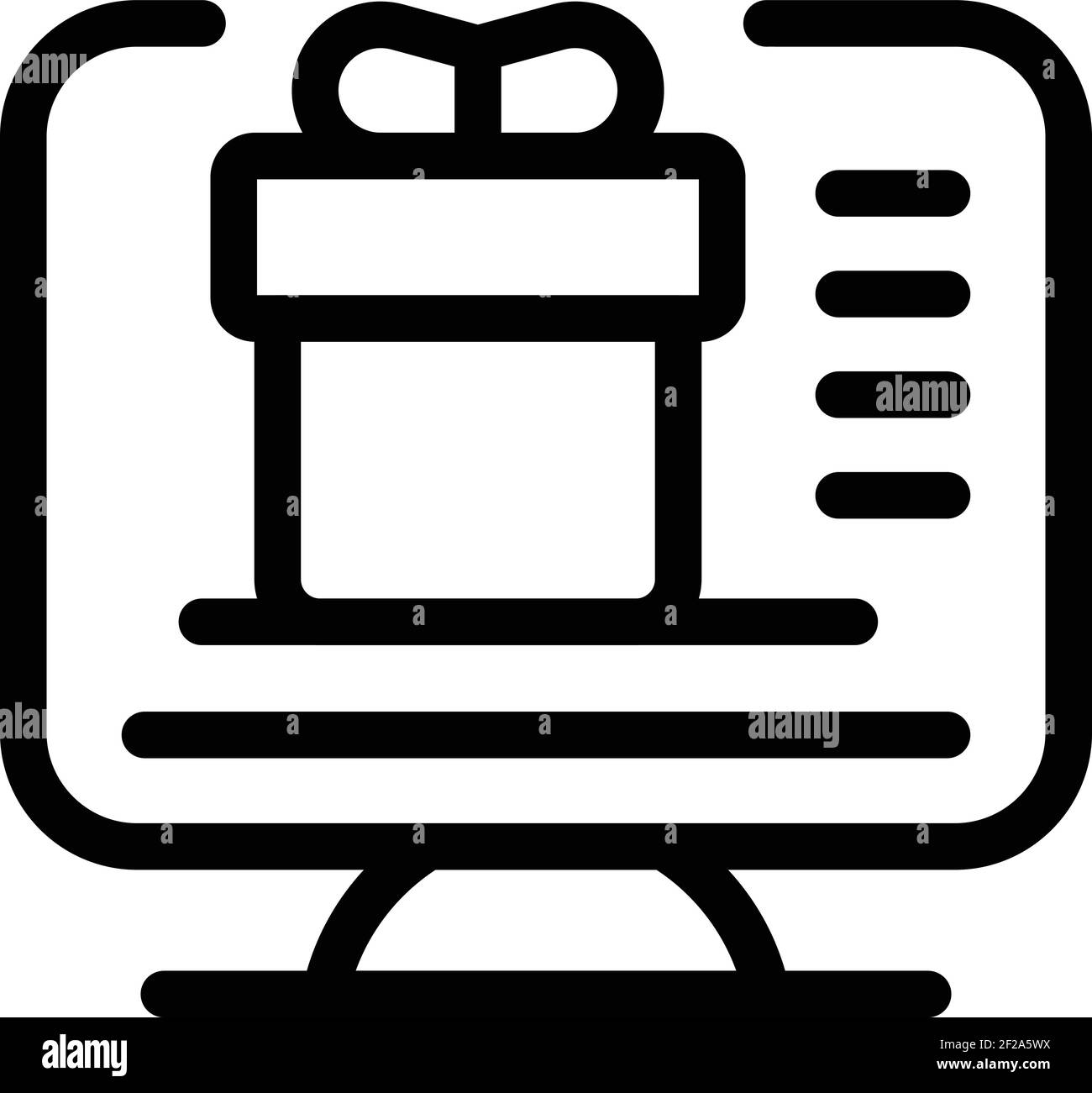 Online pc gift voucher icon. Outline online pc gift voucher vector icon ...