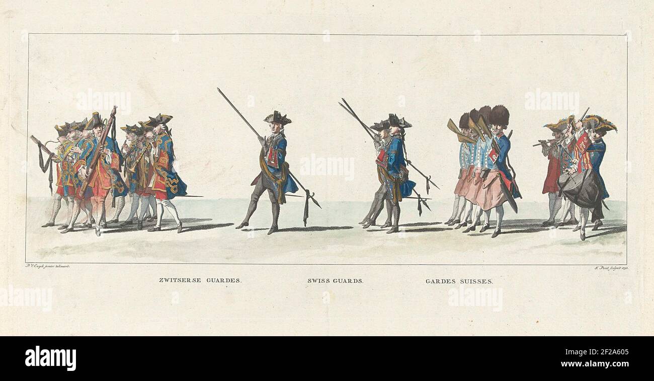 Corpse of Willem IV, 1752, plate 5; Swiss Guardes; Lyk-staetsie by Zyne ...