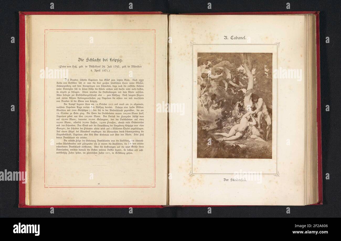 Photo production of a painting, representing Adam and Eva's expulsion ...