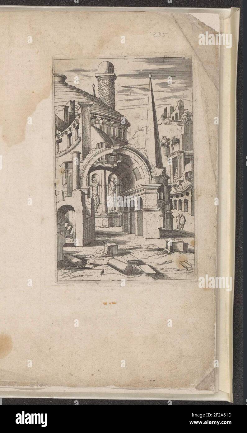 Rond gebouw, boog en obelisk; Ruïnes; Cum Nactus Essem Duodecim ...