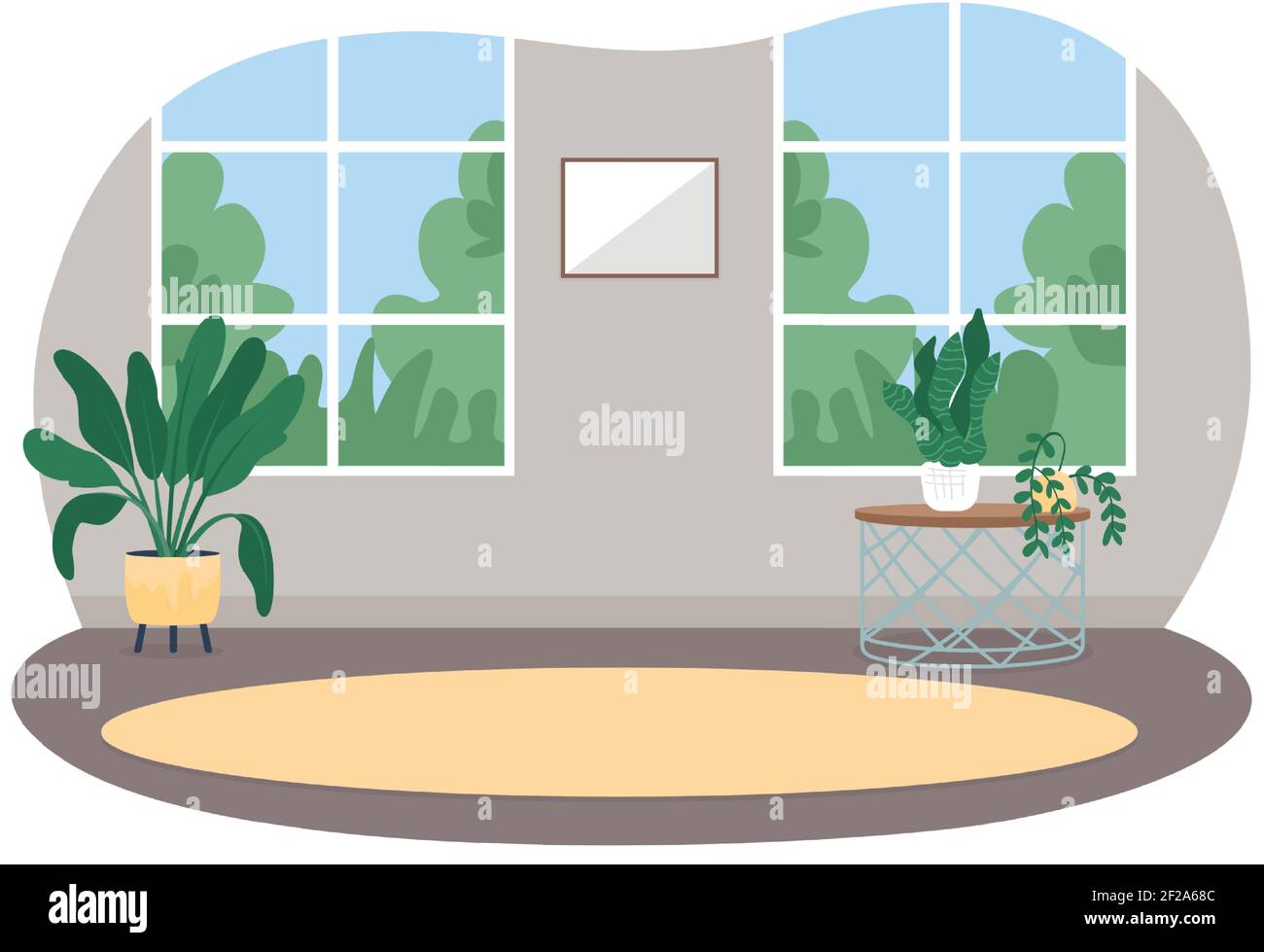 Room interior 2D vector web banner, poster Stock Vector Image & Art - Alamy