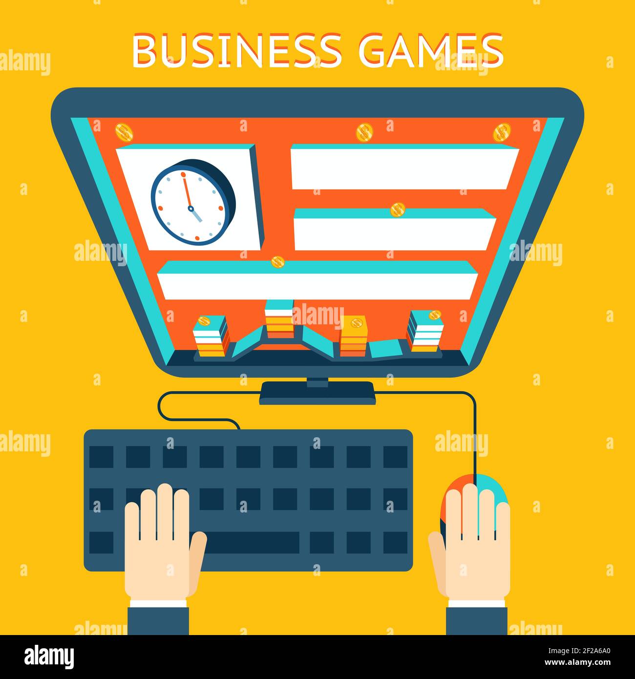 Business gamification. Making money as a game. Competition and goal ...