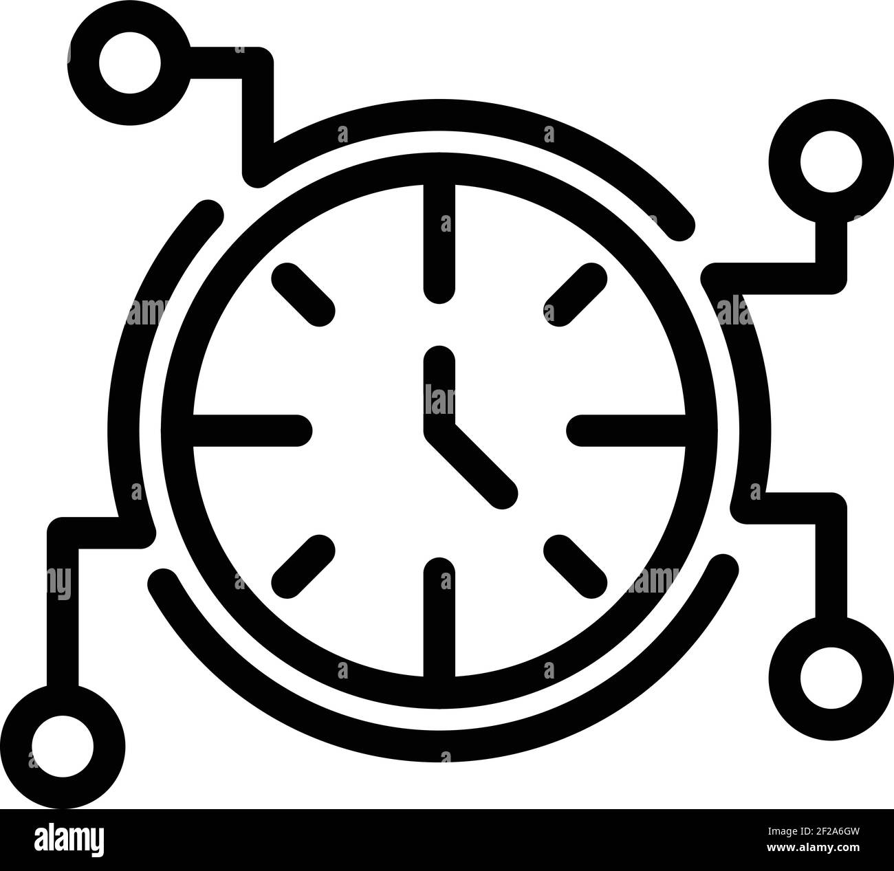 Digital alarm clock icon. Outline digital alarm clock vector icon for ...