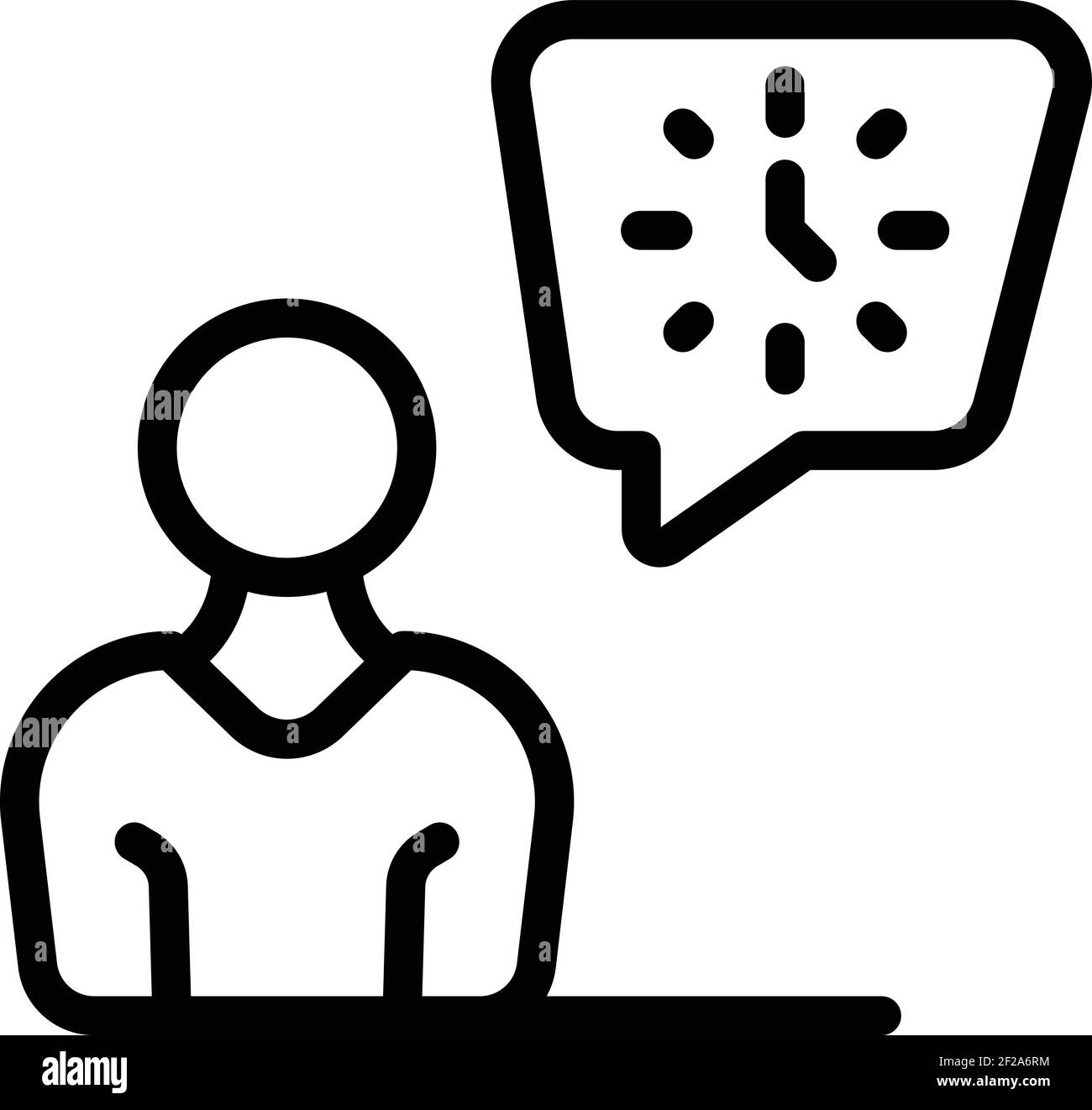 Think time management icon. Outline Think time management vector icon ...