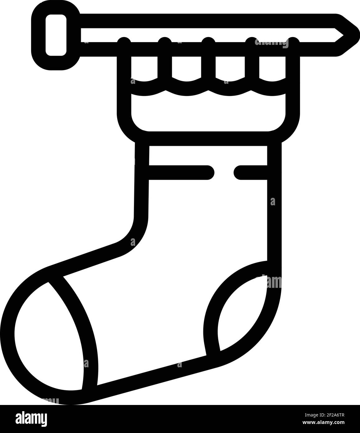 Knitting sock icon. Outline Knitting sock vector icon for web design ...