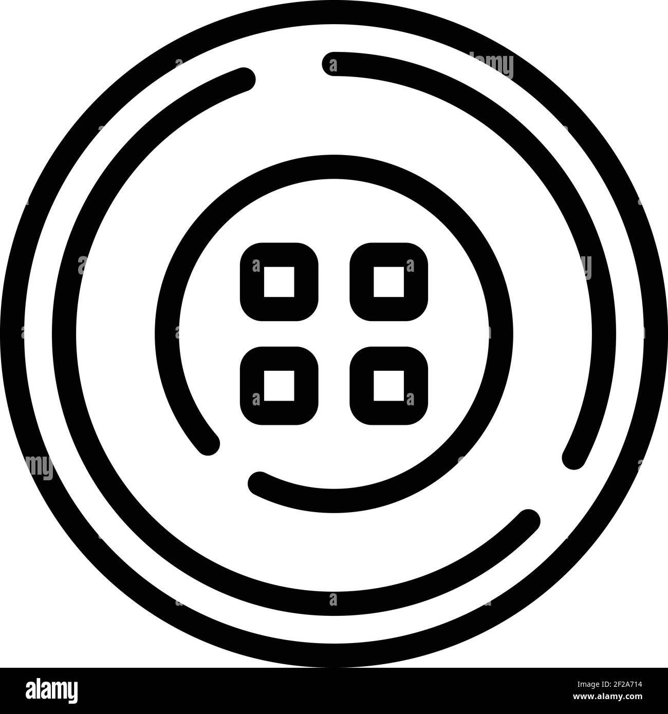 Knitting button icon. Outline Knitting button vector icon for web ...