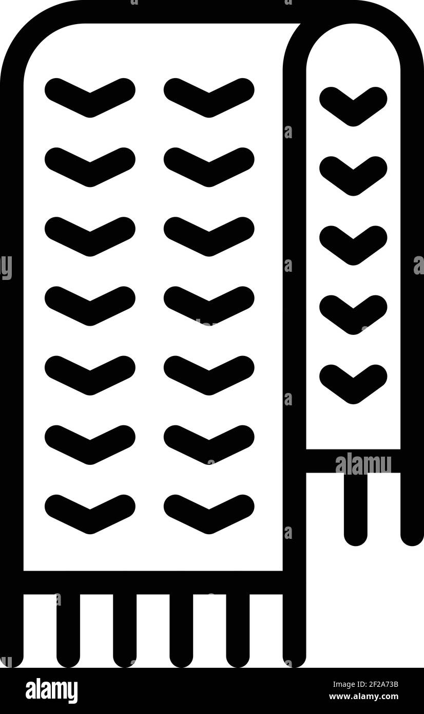 Knitting scarf icon. Outline Knitting scarf vector icon for web design ...