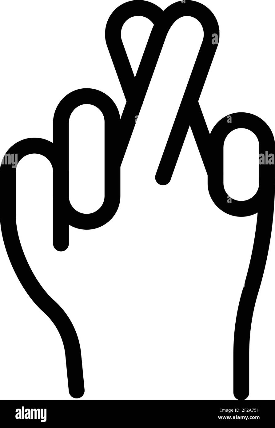 Hand good luck icon. Outline Hand good luck vector icon for web design ...