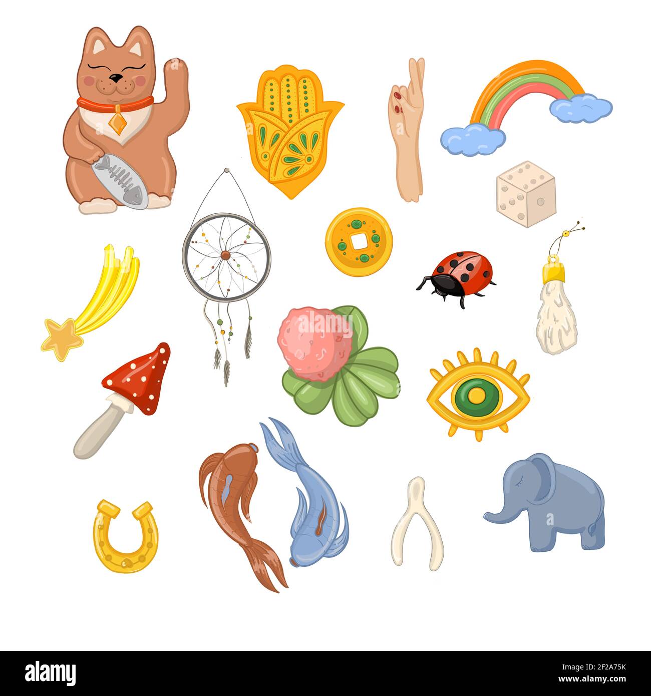 Set the symbol of good luck drawn by hand Stock Vector Image & Art - Alamy