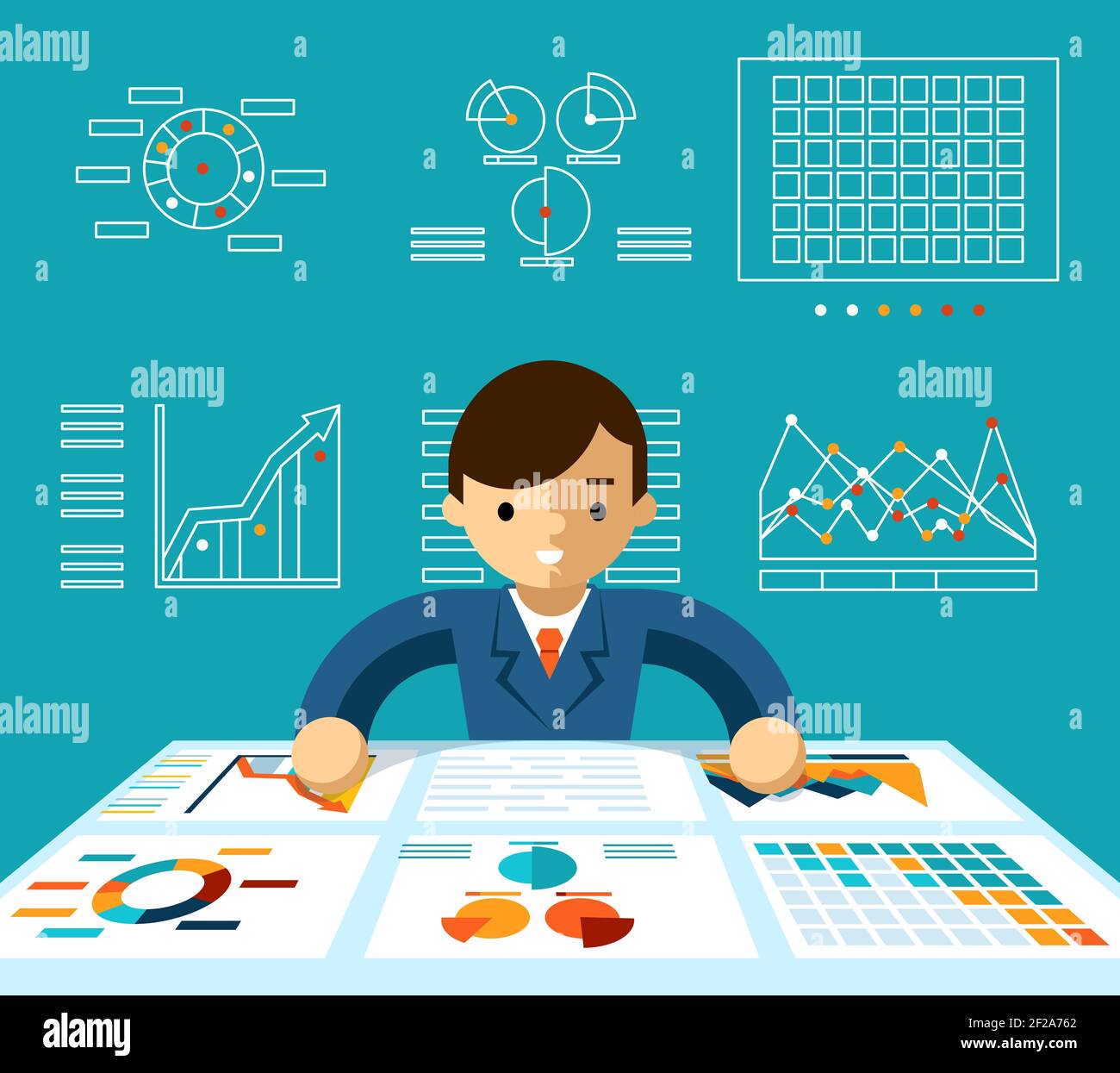 Information analysis. Monitoring economy, manager and progress and ...