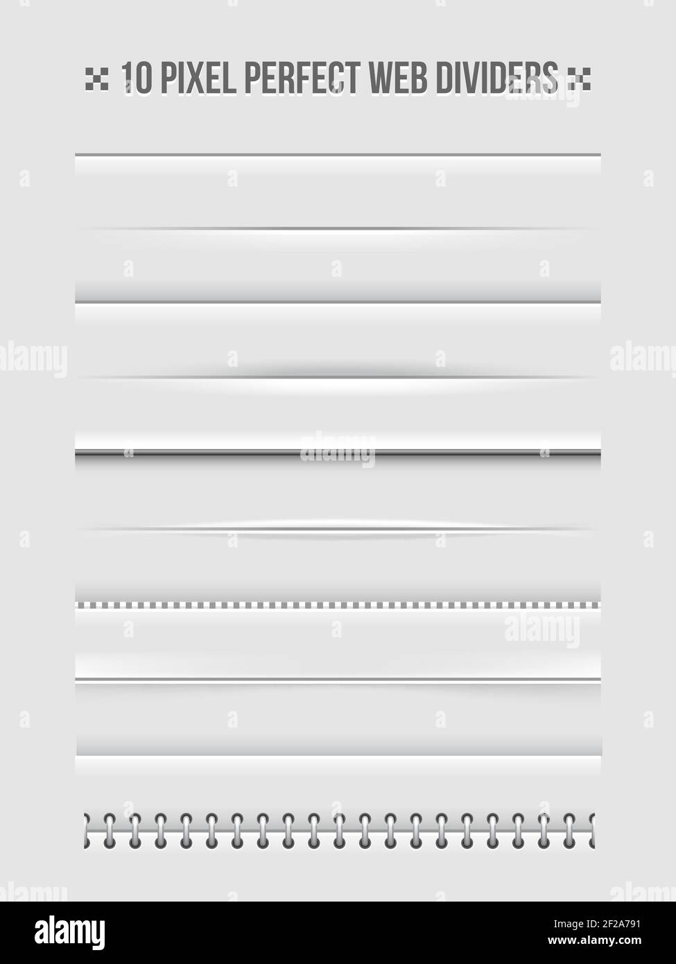 Realistic web dividers horizontal empty paper form elements hi-res ...