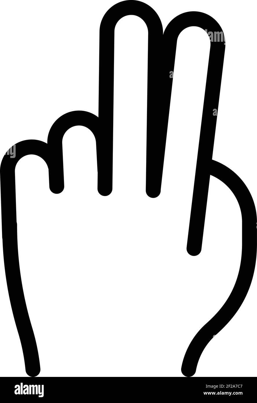 Hand gesture two fingers icon. Outline Hand gesture two fingers vector ...