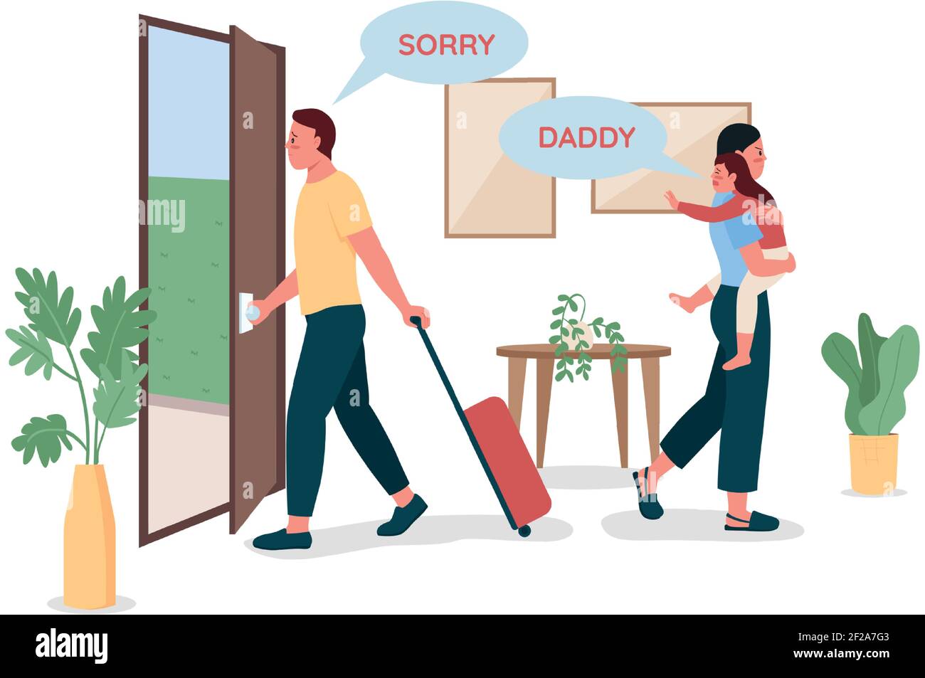Woman leaving husband sad Stock Vector Images - Alamy