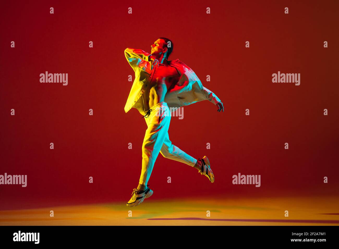 Dancing man neon party night hi-res stock photography and images - Alamy