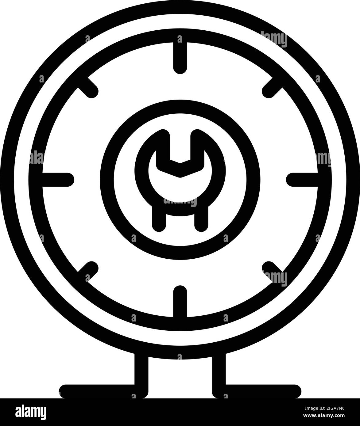 Service time management icon. Outline Service time management vector ...