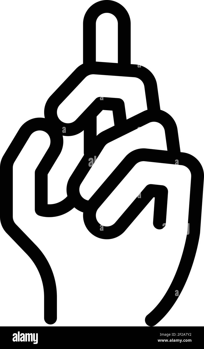 Hand gesture one finger icon. Outline Hand gesture one finger vector ...