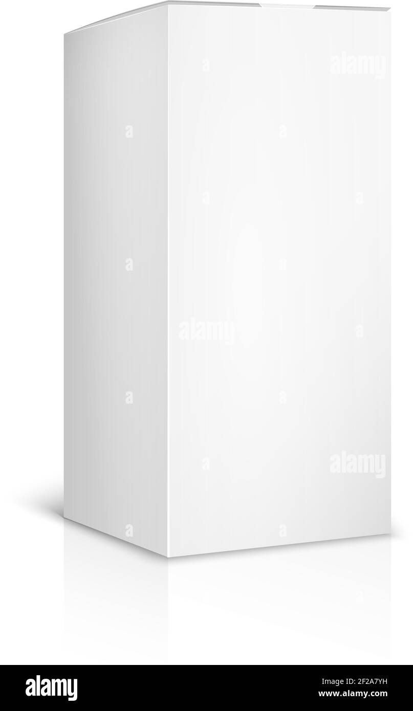 Blank paper or cardboard box template on white background. Container ...