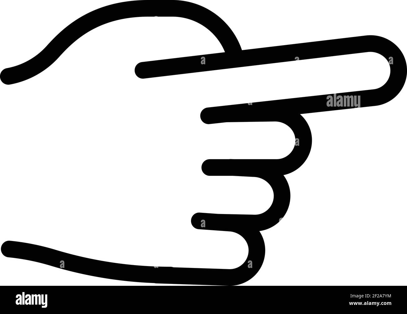 Hand gesture attention icon. Outline Hand gesture attention vector icon ...