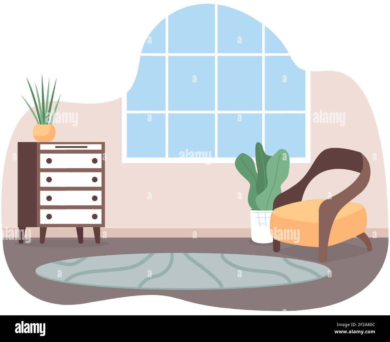 Living room space 2D vector web banner, poster Stock Vector Image & Art ...