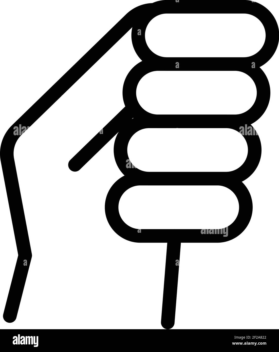 Hand gesture fist icon. Outline Hand gesture fist vector icon for web ...