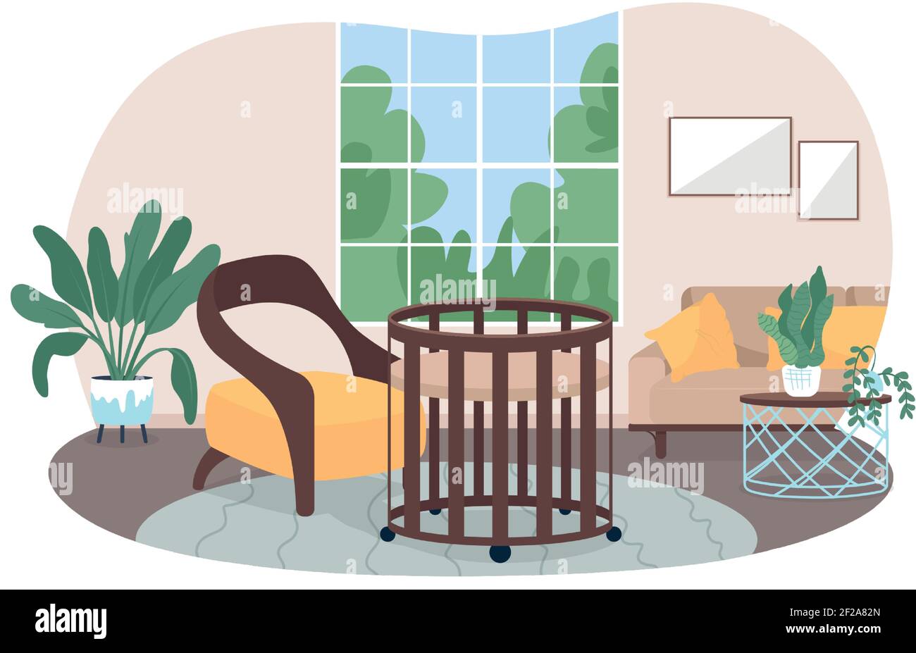 Simple kid room interior Cut Out Stock Images & Pictures - Alamy