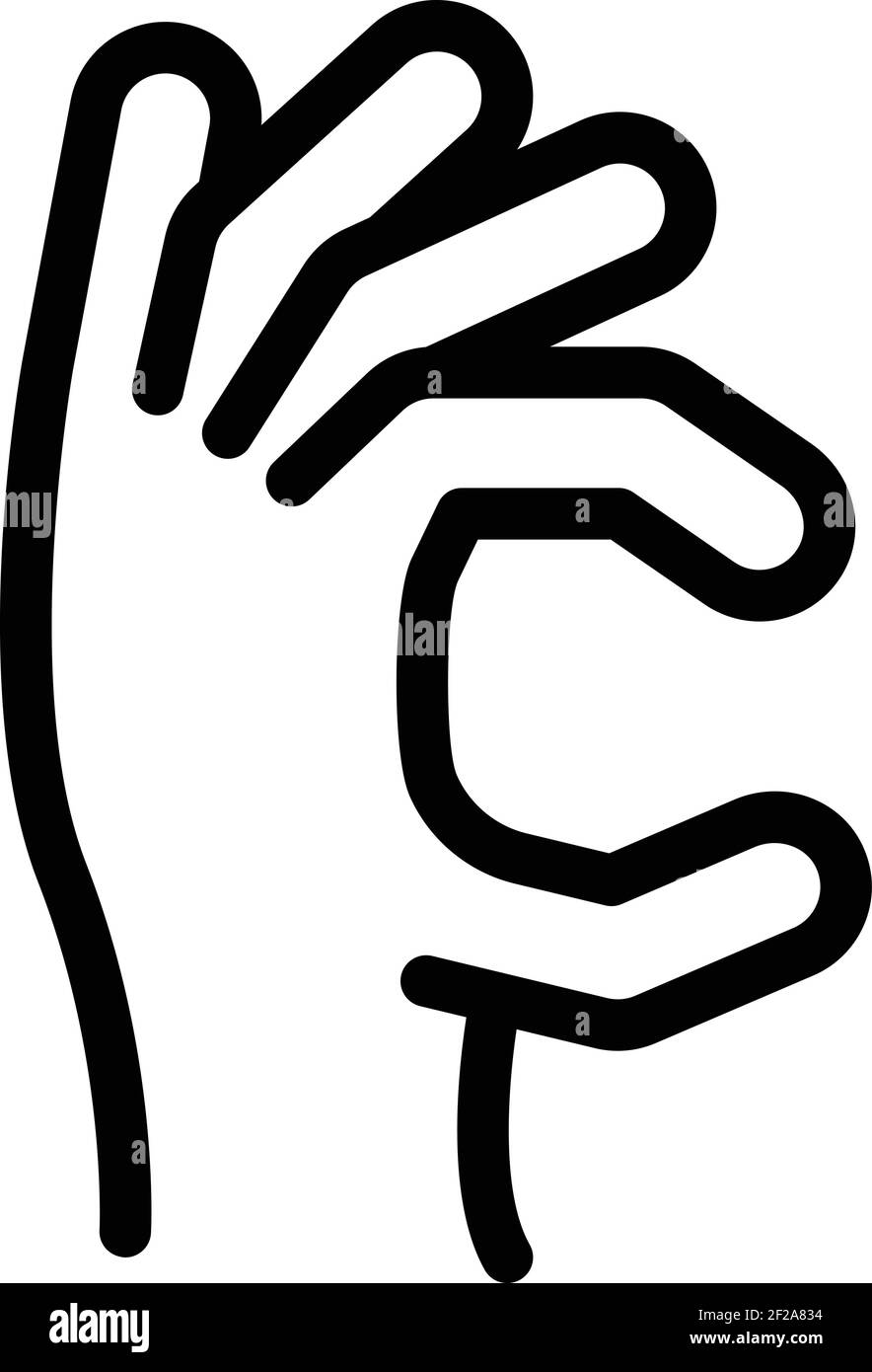Hand gesture scary icon. Outline Hand gesture scary vector icon for web ...