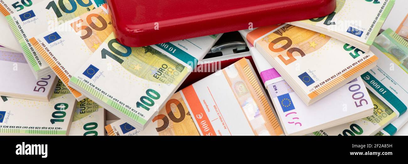 Euro Banknotes laying in safe box Stock Photo - Alamy