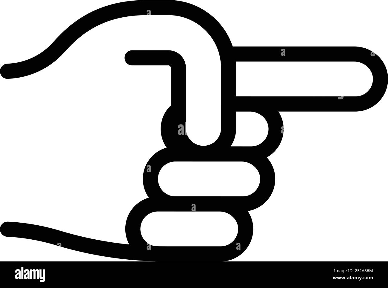 Hand gesture way direction icon. Outline Hand gesture way direction ...