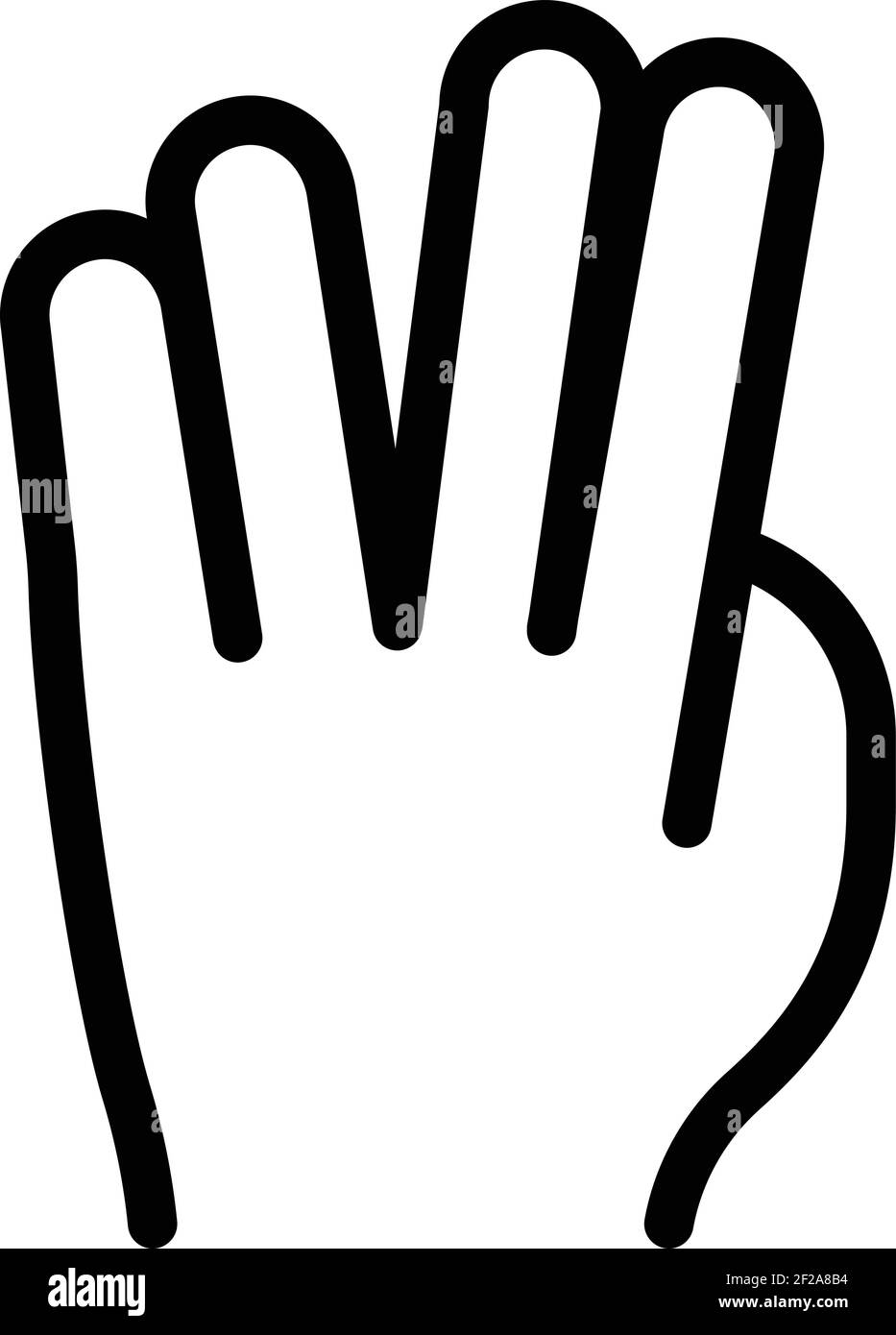 Hand gesture fingers icon. Outline Hand gesture fingers vector icon for ...