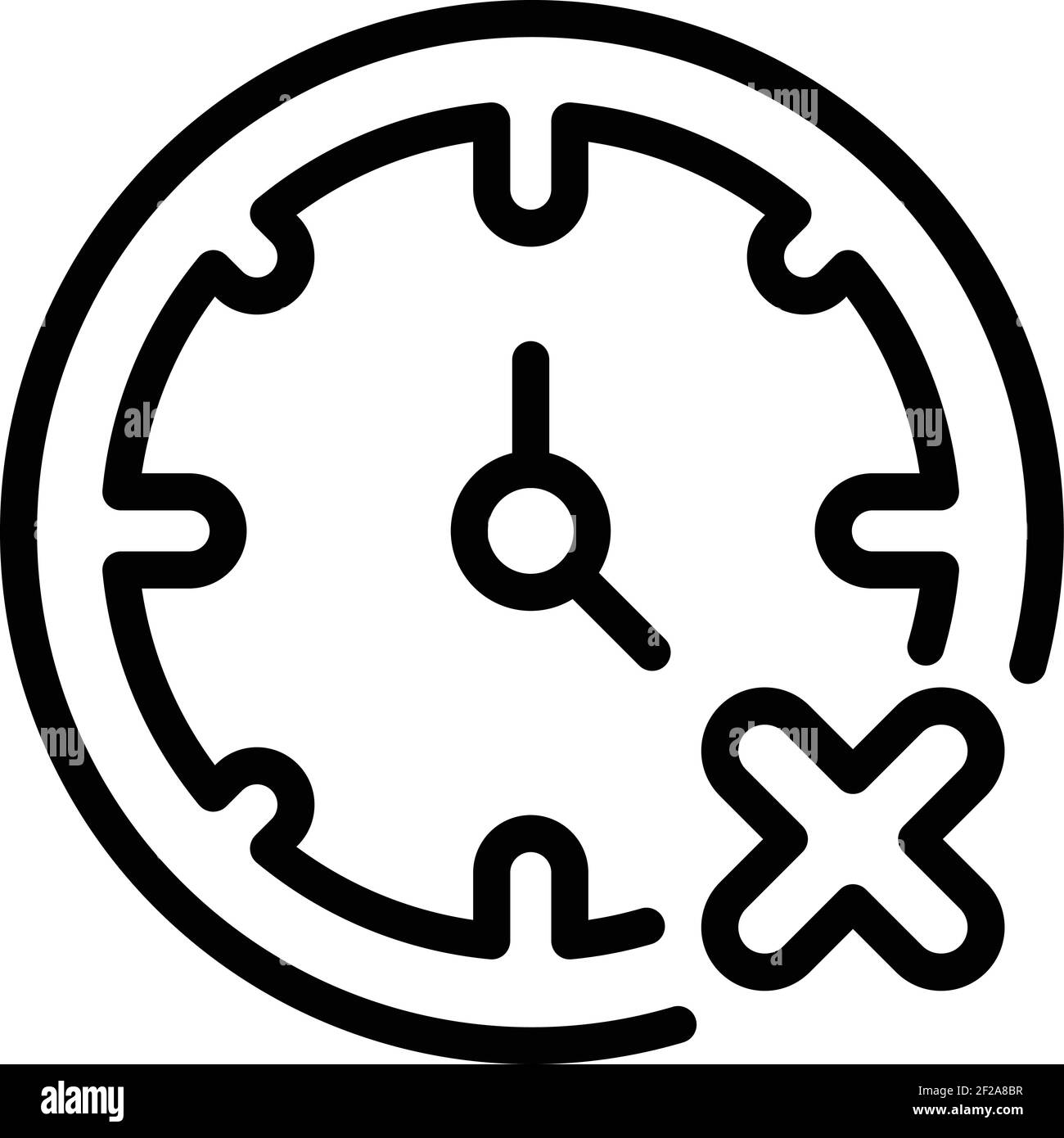 Reject time management icon. Outline reject time management vector icon ...