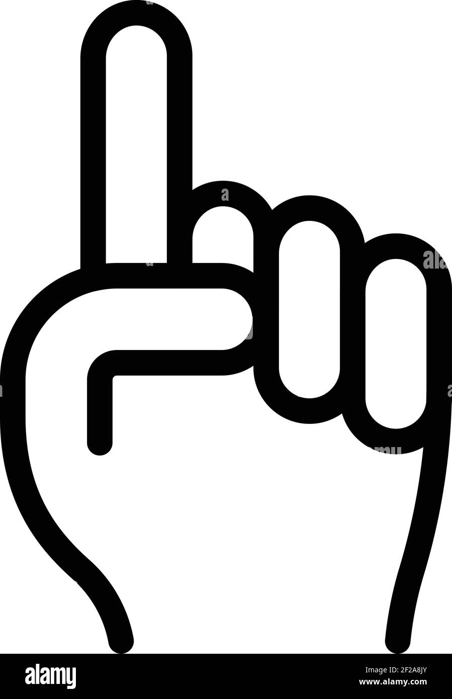 Hand gesture attention icon. Outline Hand gesture attention vector icon ...