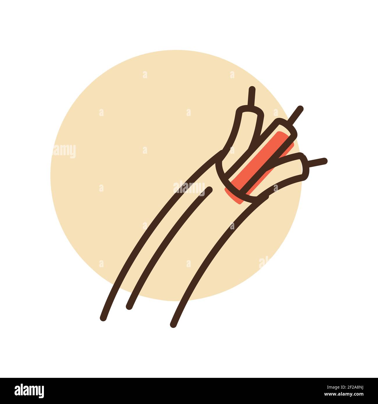 Electric cable vector flat icon. Construction, repair and building ...