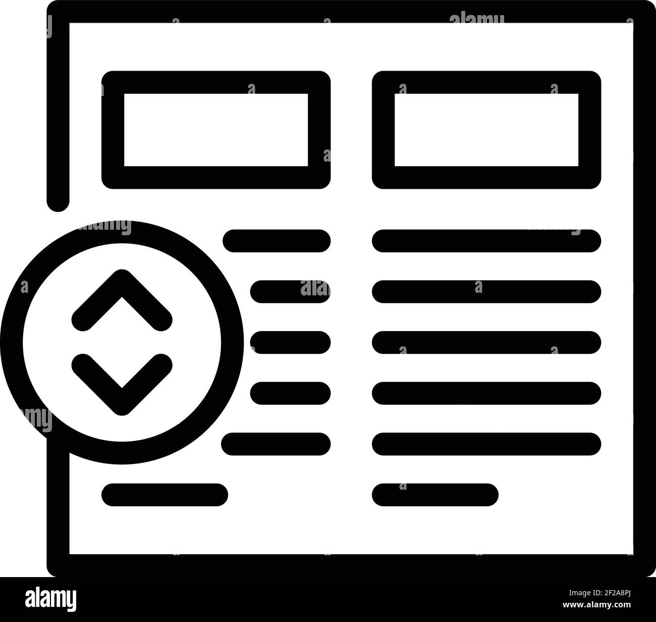 Newspaper page interface icon. Outline Newspaper page interface vector ...