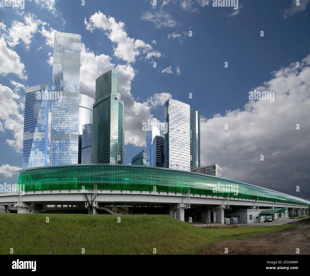 Little Ring of the Moscow Railways and skyscrapers of the International ...
