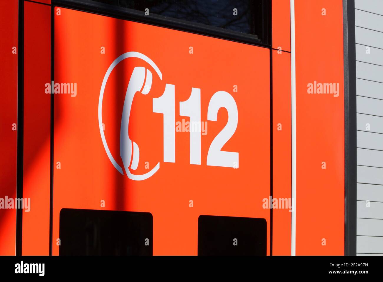 modern German emergency fire brigade truck Stock Photo - Alamy