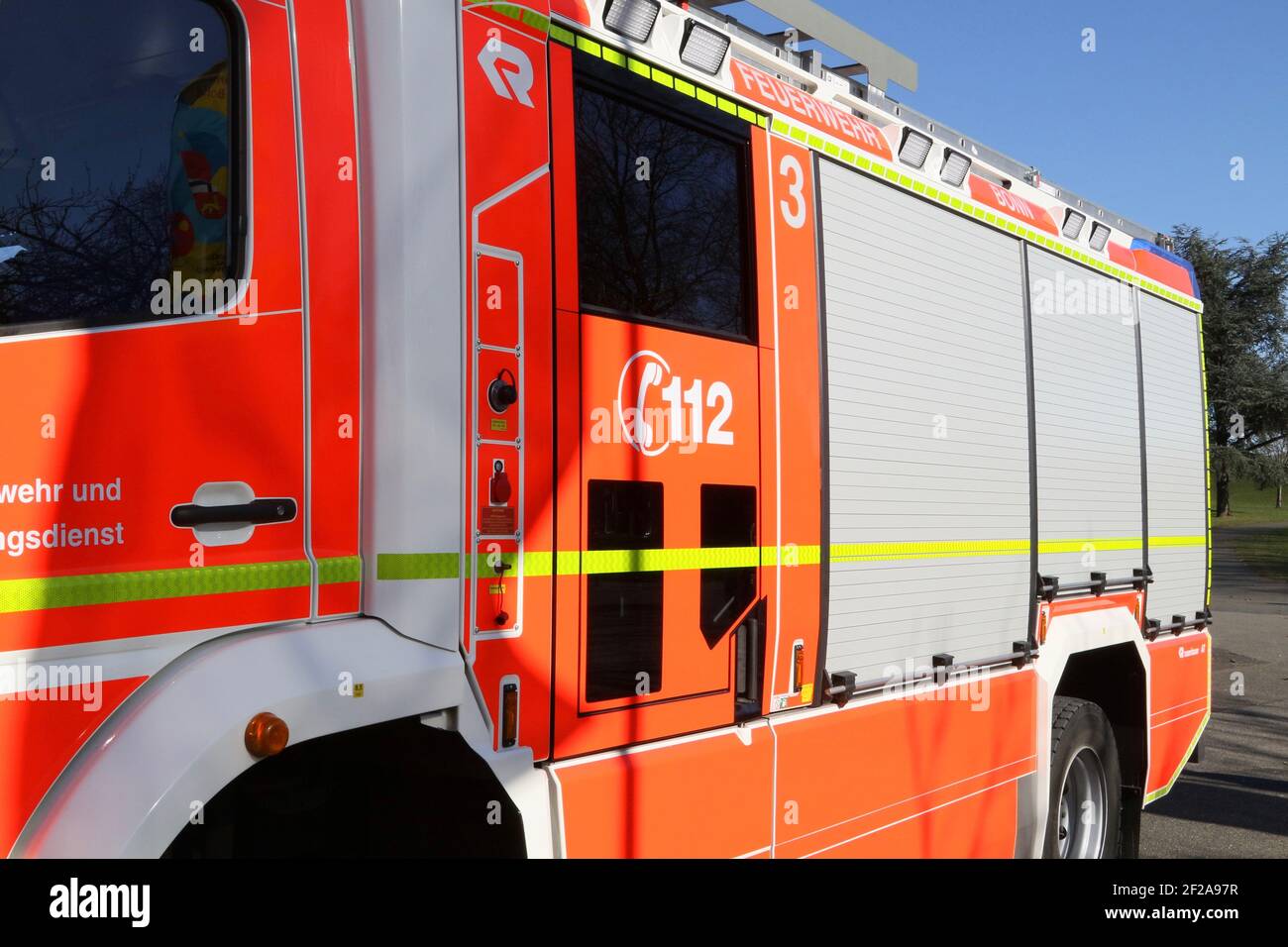 modern German emergency fire brigade truck Stock Photo - Alamy