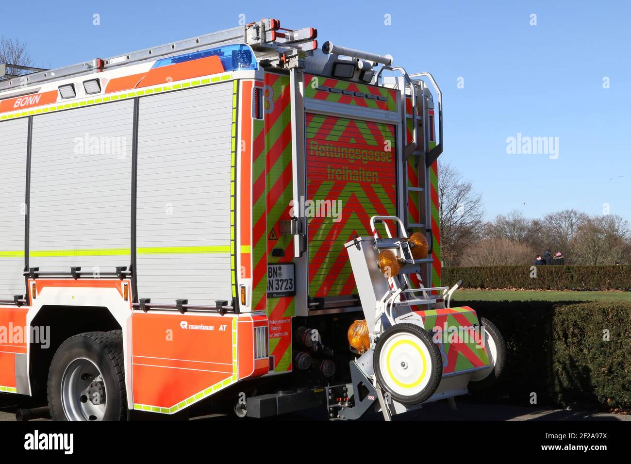 modern German emergency fire brigade truck Stock Photo - Alamy