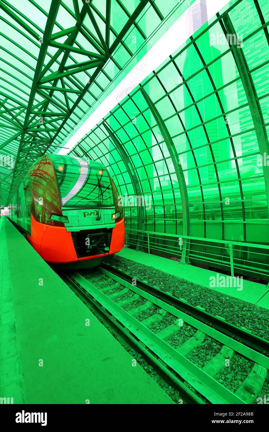 Modern high-speed train "Lastochka". Little Ring of the Moscow Railways ...