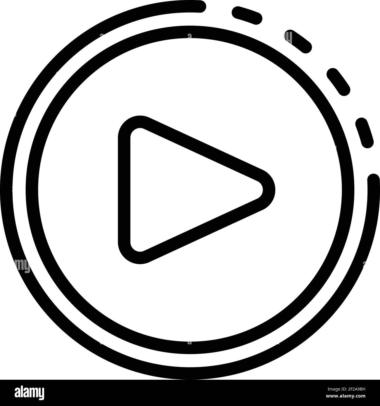 Play button interface icon. Outline Play button interface vector icon ...