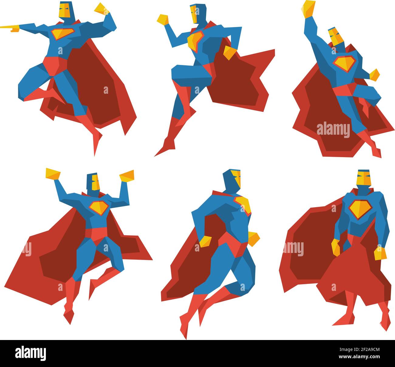 Superhero silhouettes vector character set. Super power, strength ...