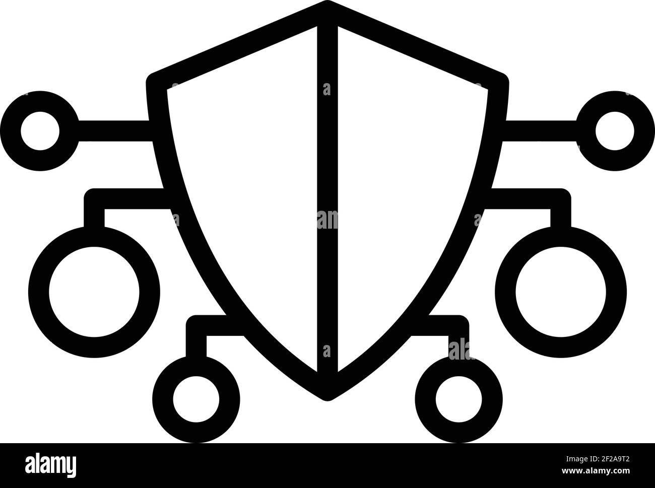 Shield interface icon. Outline Shield interface vector icon for web ...