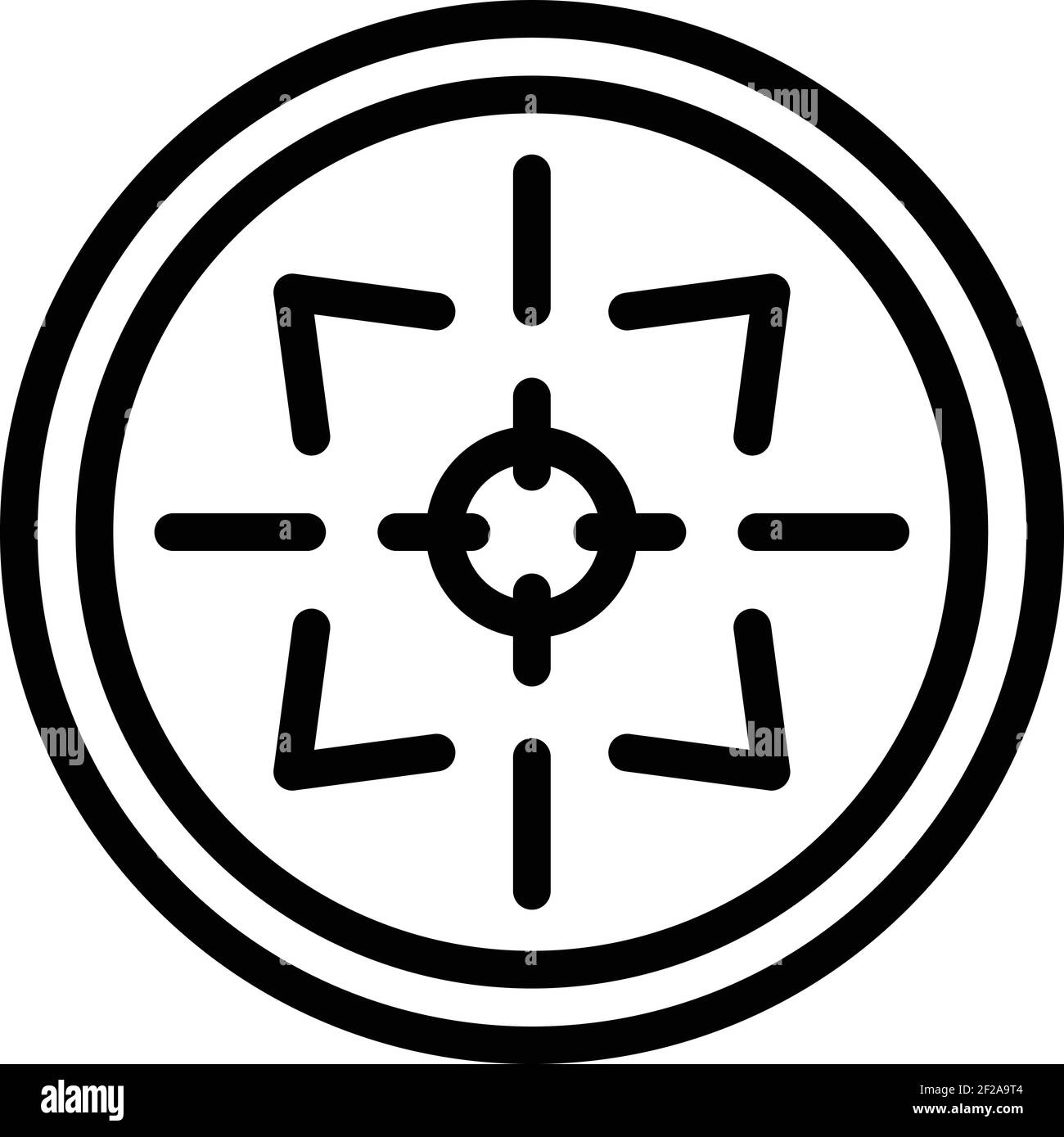 Rifle sight icon. Outline rifle sight vector icon for web design ...