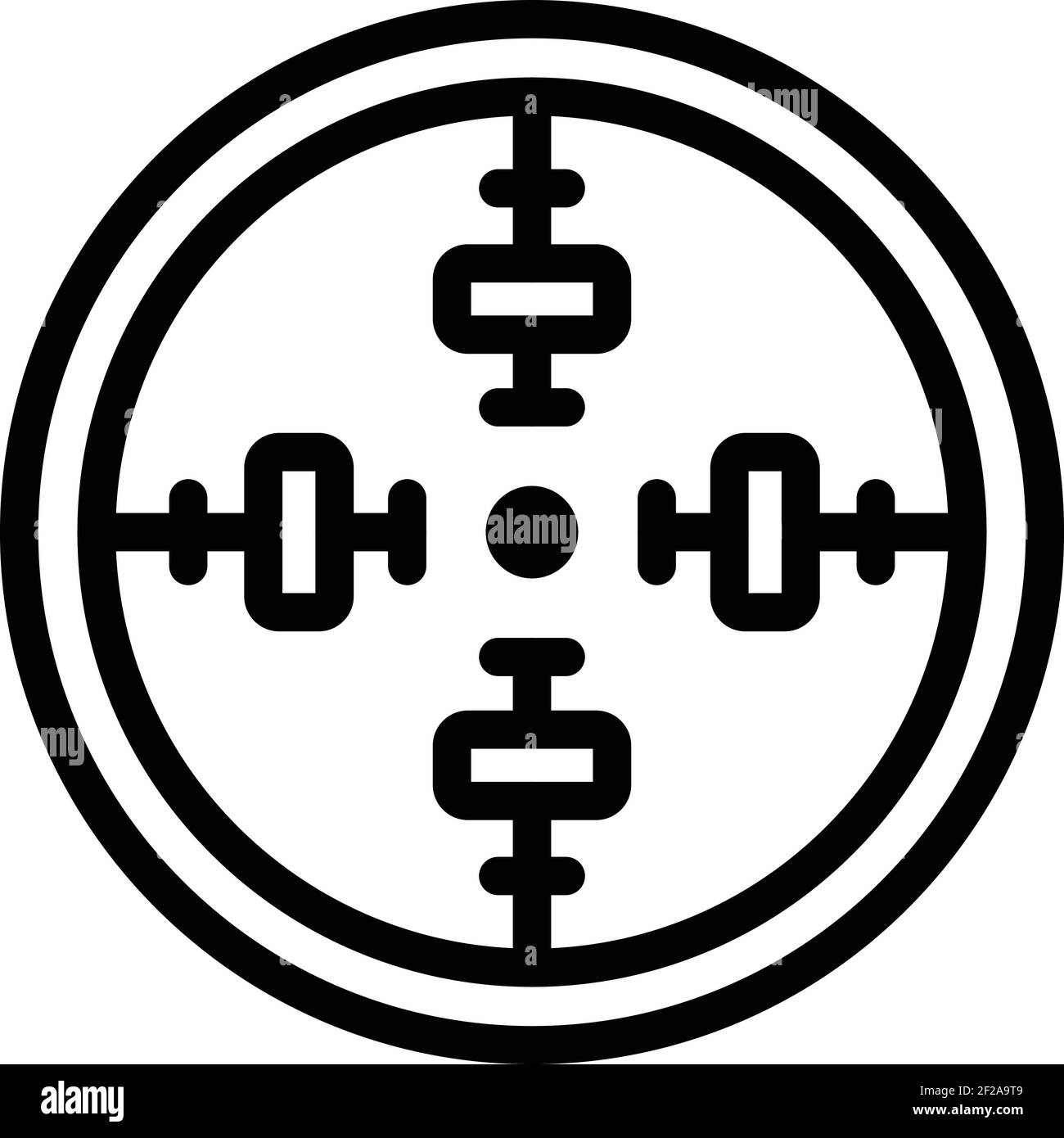 Rifle scope icon. Outline rifle scope vector icon for web design ...