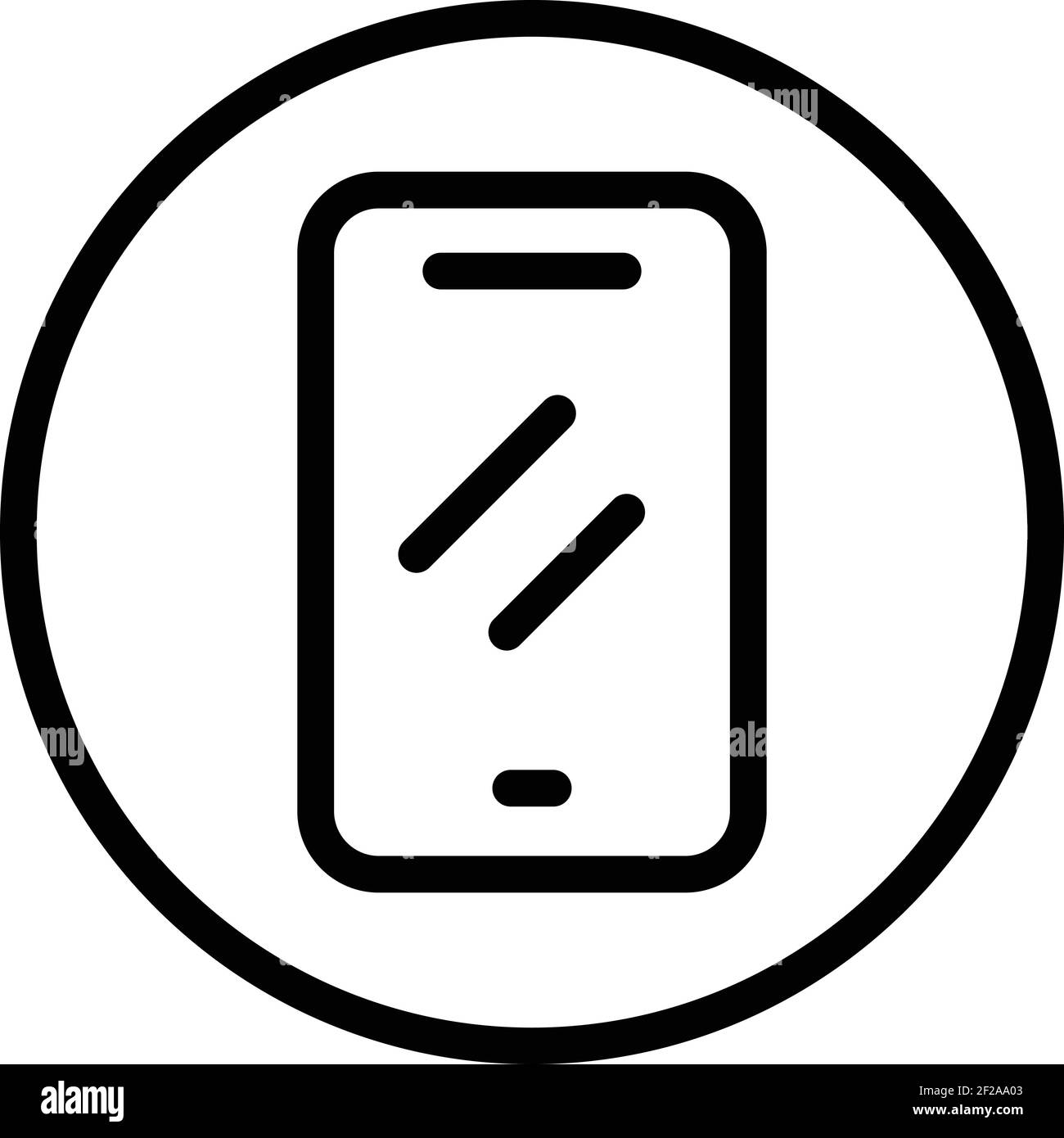 Phone interface icon. Outline phone interface vector icon for web ...