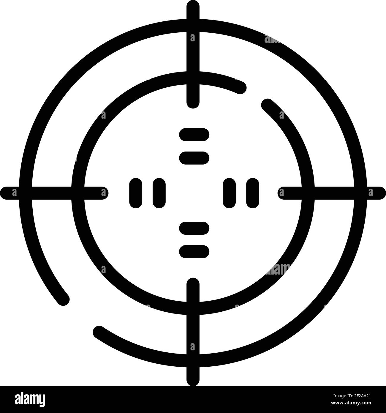 Optical reticle sight icon. Outline optical reticle sight vector icon ...