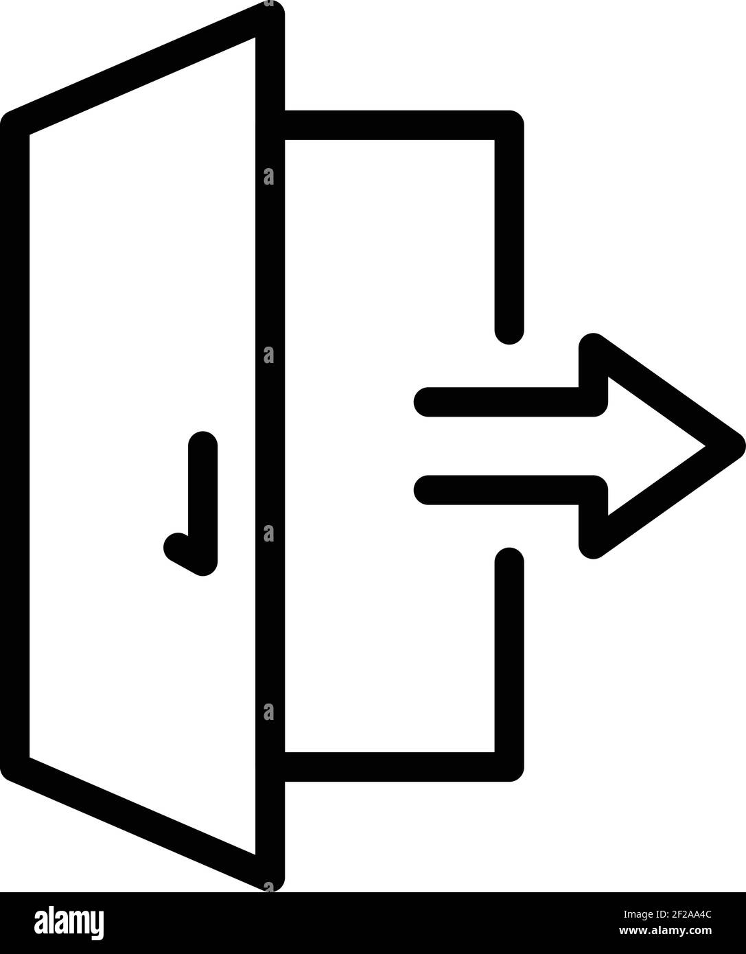 Exit door interface icon. Outline Exit door interface vector icon for ...