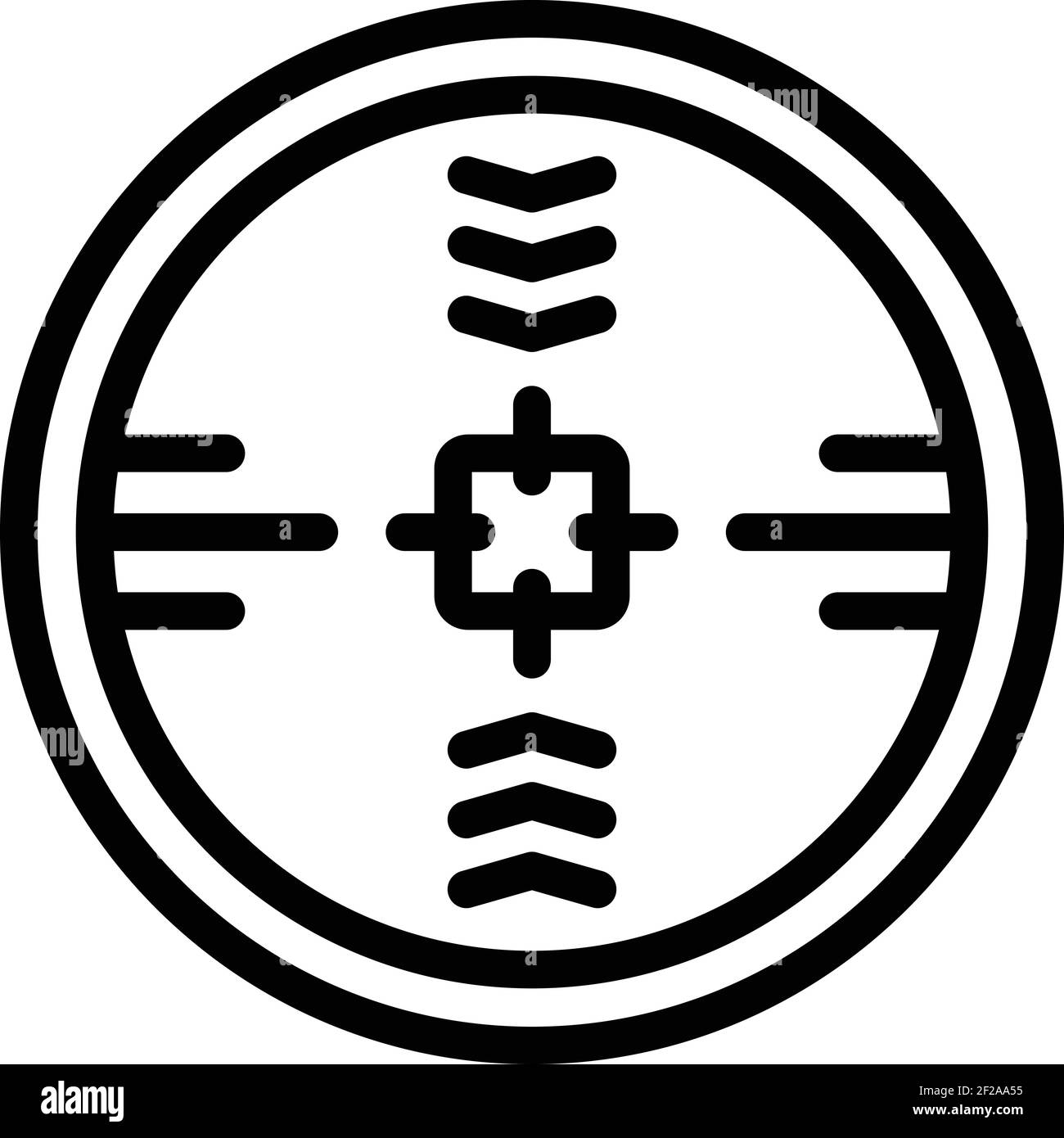 Telescopic sight icon. Outline telescopic sight vector icon for web ...