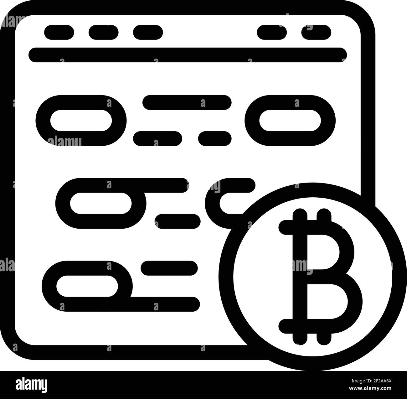 Blockchain page icon. Outline Blockchain page vector icon for web design isolated on white ...