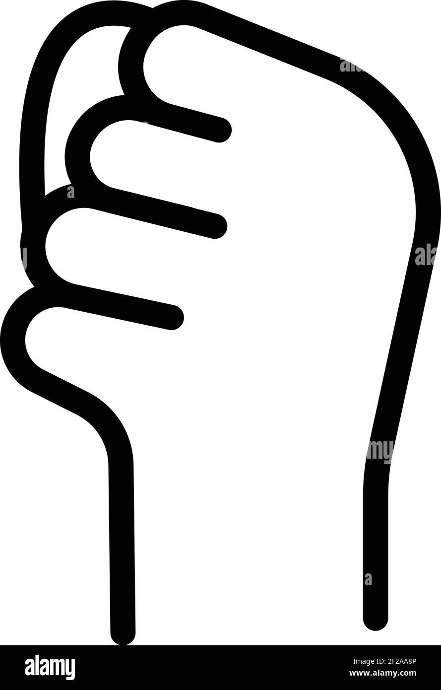 Hand gesture revolution icon. Outline Hand gesture revolution vector ...